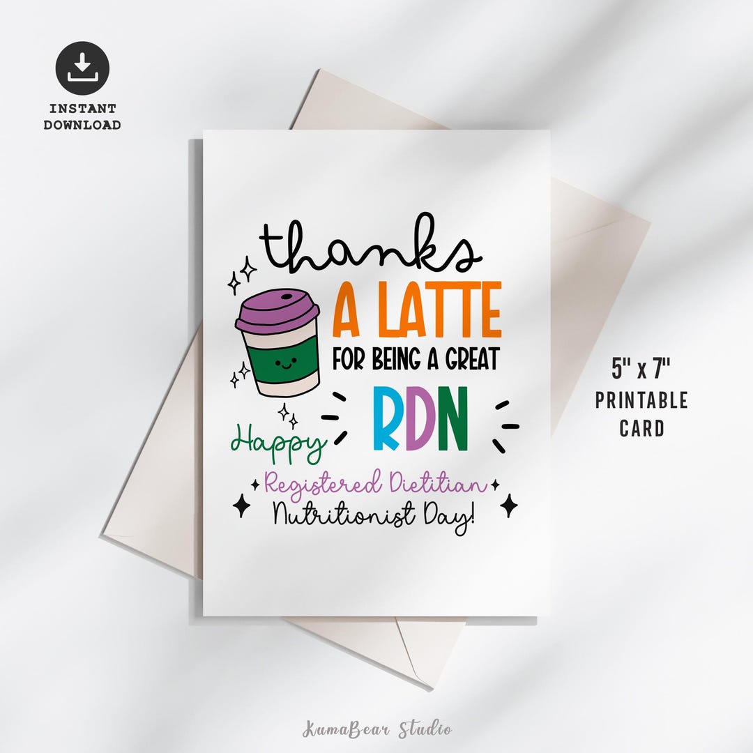Registered Dietitian Day Card Printable, Registered Dietitian ...