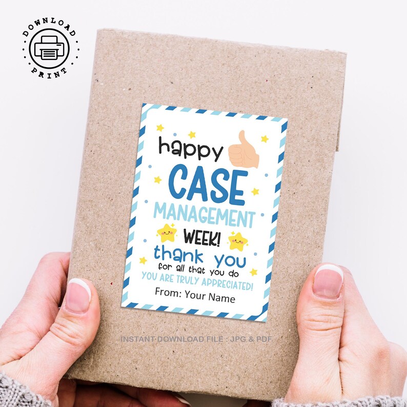 Case Management Week Tags Printable – Case Manager Recognition, Thank ...