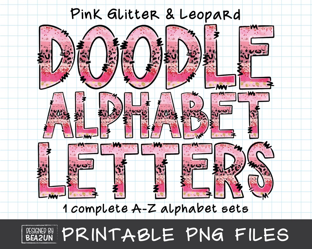 Pink Glitter Leopard Alphabet Letters PNG, Glitter Cheetah Alphabet ...