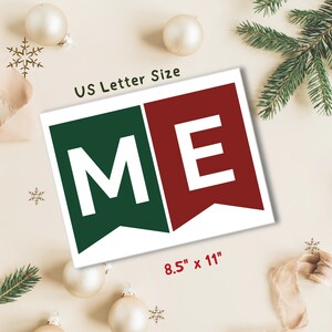 Merry Christmas Printable Banner Deep Red & Green Holiday Bunting Flags ...