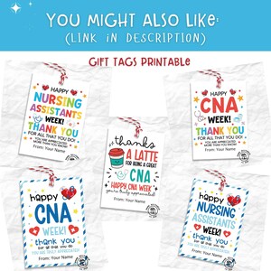 CNA Week Tag Printable, Certified Nursing Assistants Week Printable ...