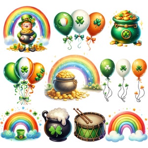 St. Patrick's Day Clipart, Cute Gnome, Leprechaun, Shamrock, Irish Clip ...