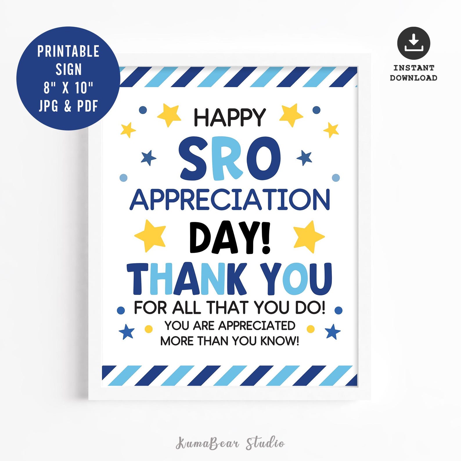 SRO Appreciation Day Printable Sign, School Resource Officers Thank You ...