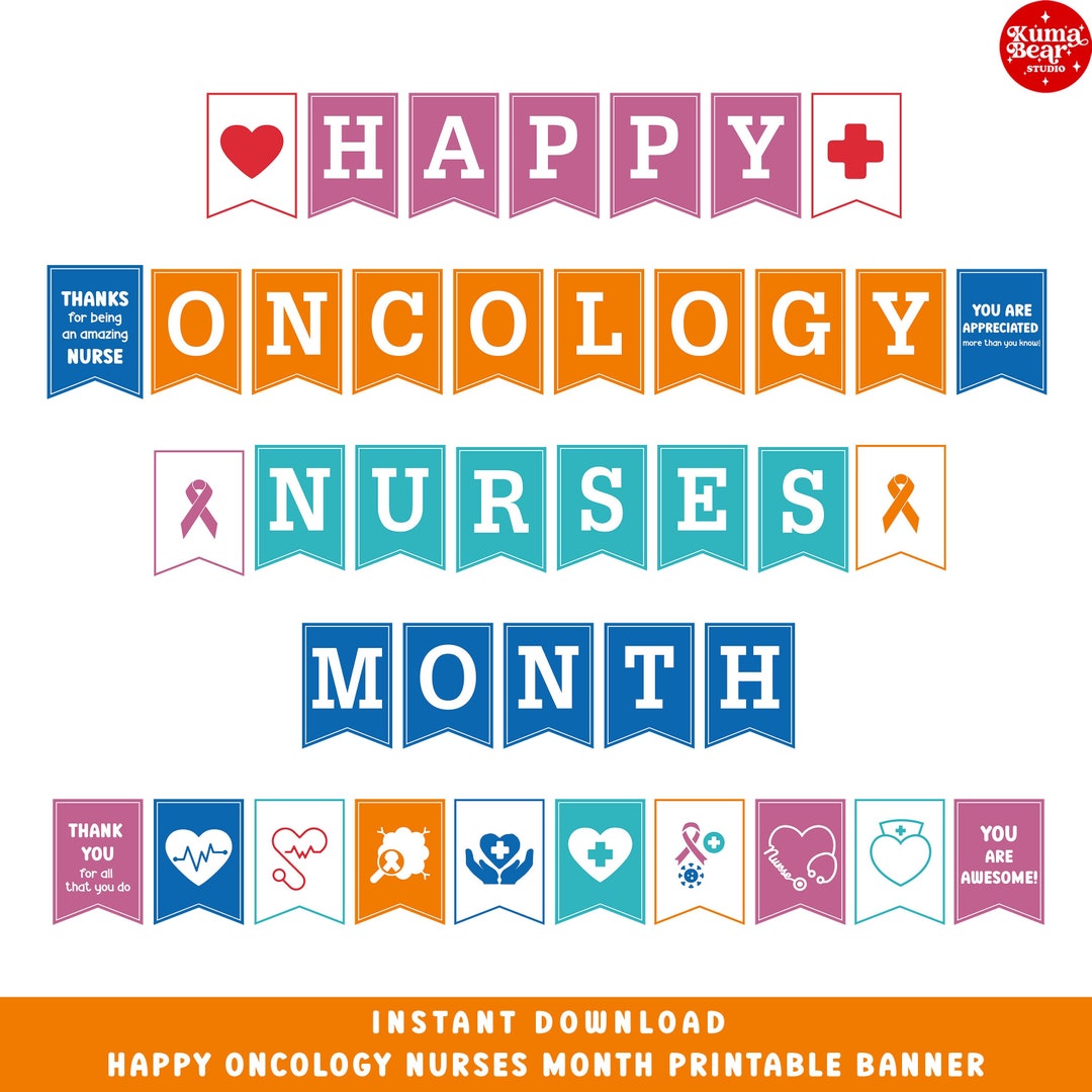 Oncology Nurses Month Banner Printable, Banner Oncology Nursing Month ...
