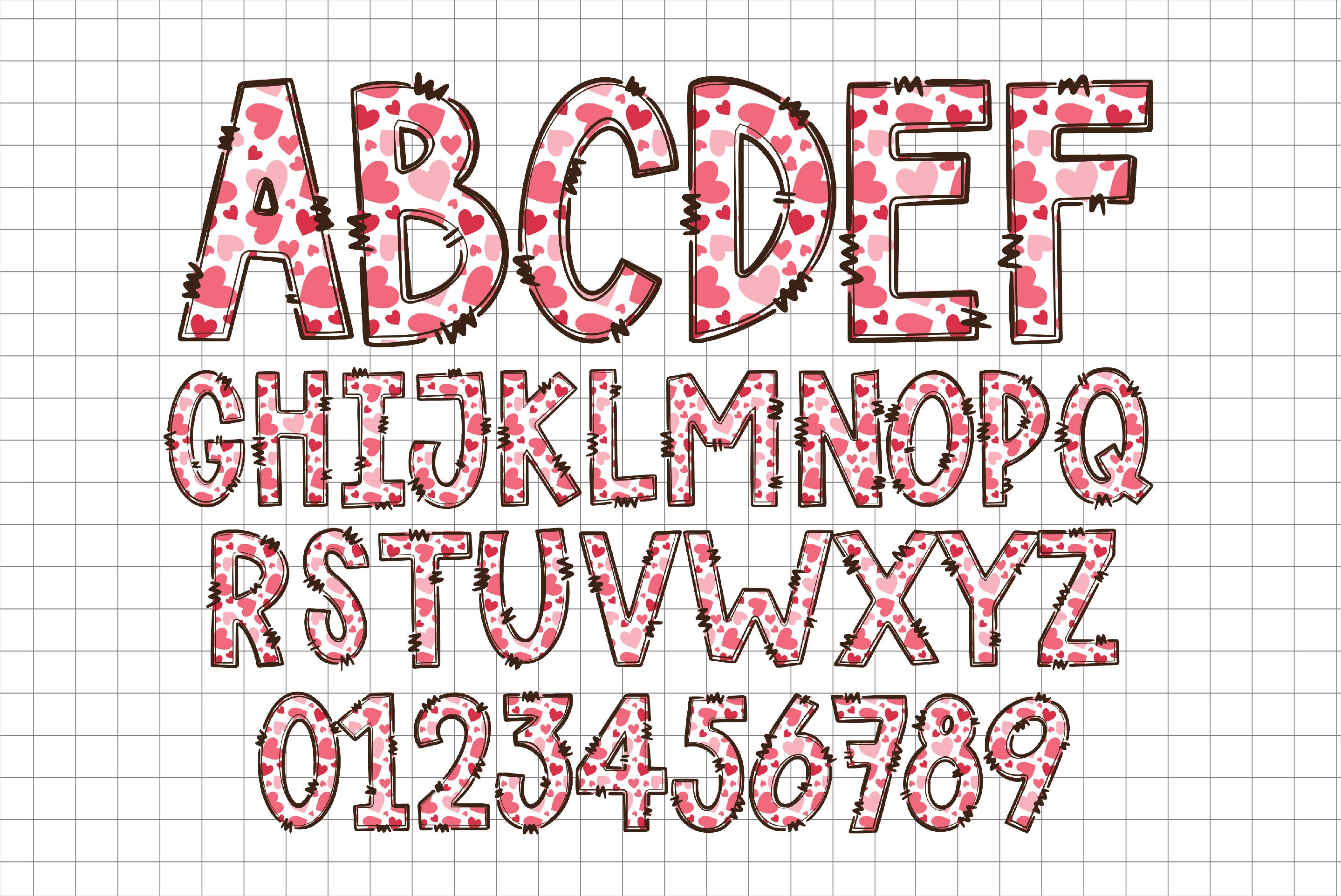 White and Pink Alphabet PNG Alphabet Sublimation Alphabet - Etsy