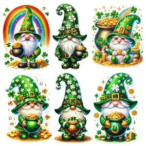 St. Patrick's Day Gnome Clipart, Watercolor Saint Patricks Gnomes, St ...