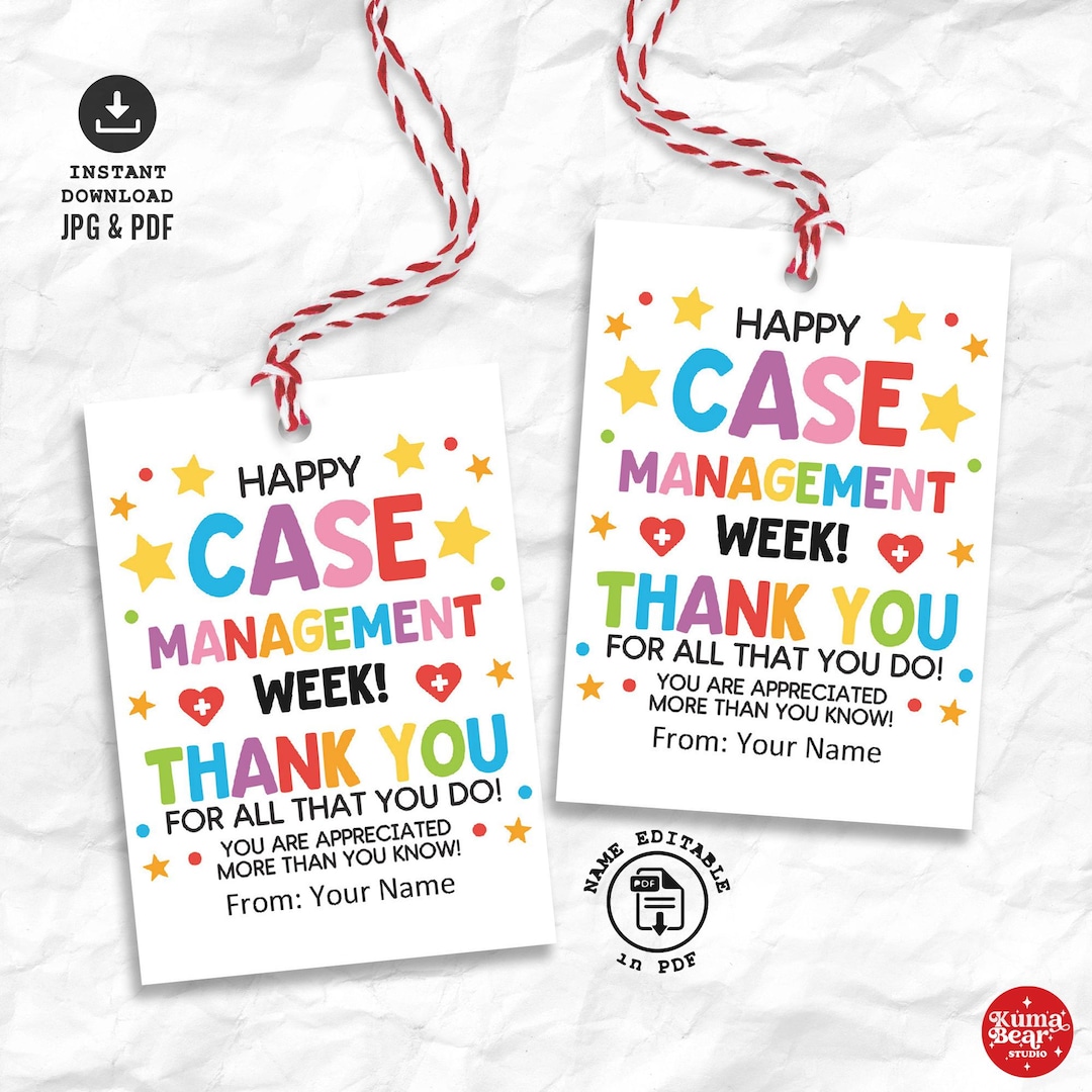 Case Management Week Gift Tags Printable – Case Manager Appreciation ...