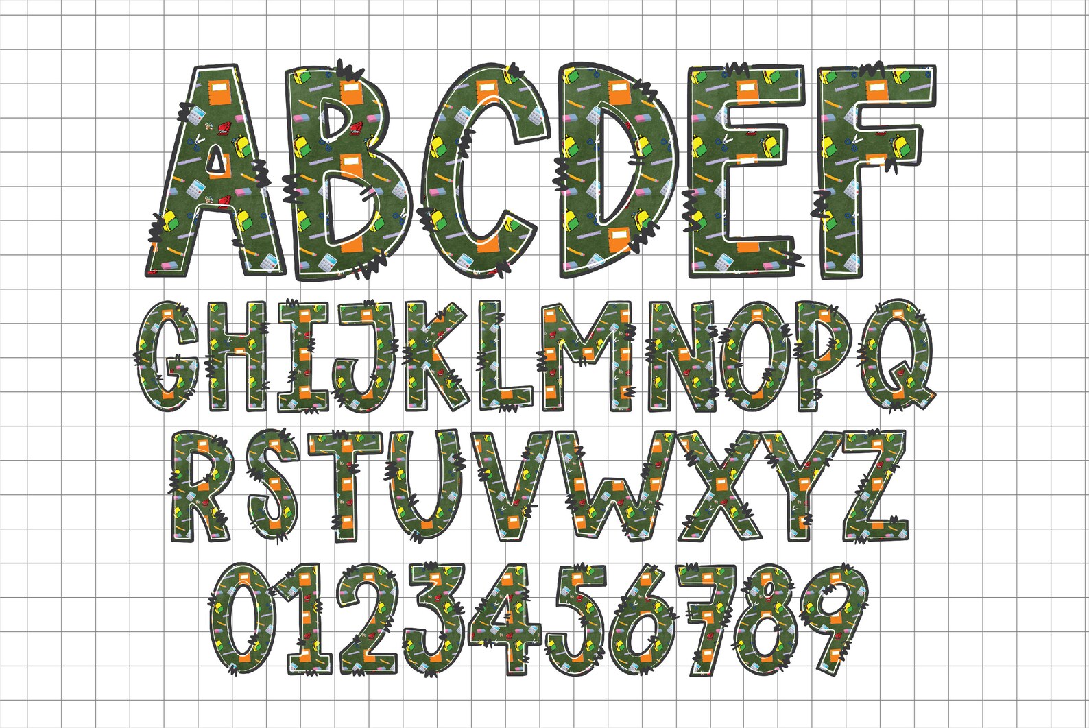 School PNG School Letters & Numbers Teacher PNG Letters - Etsy