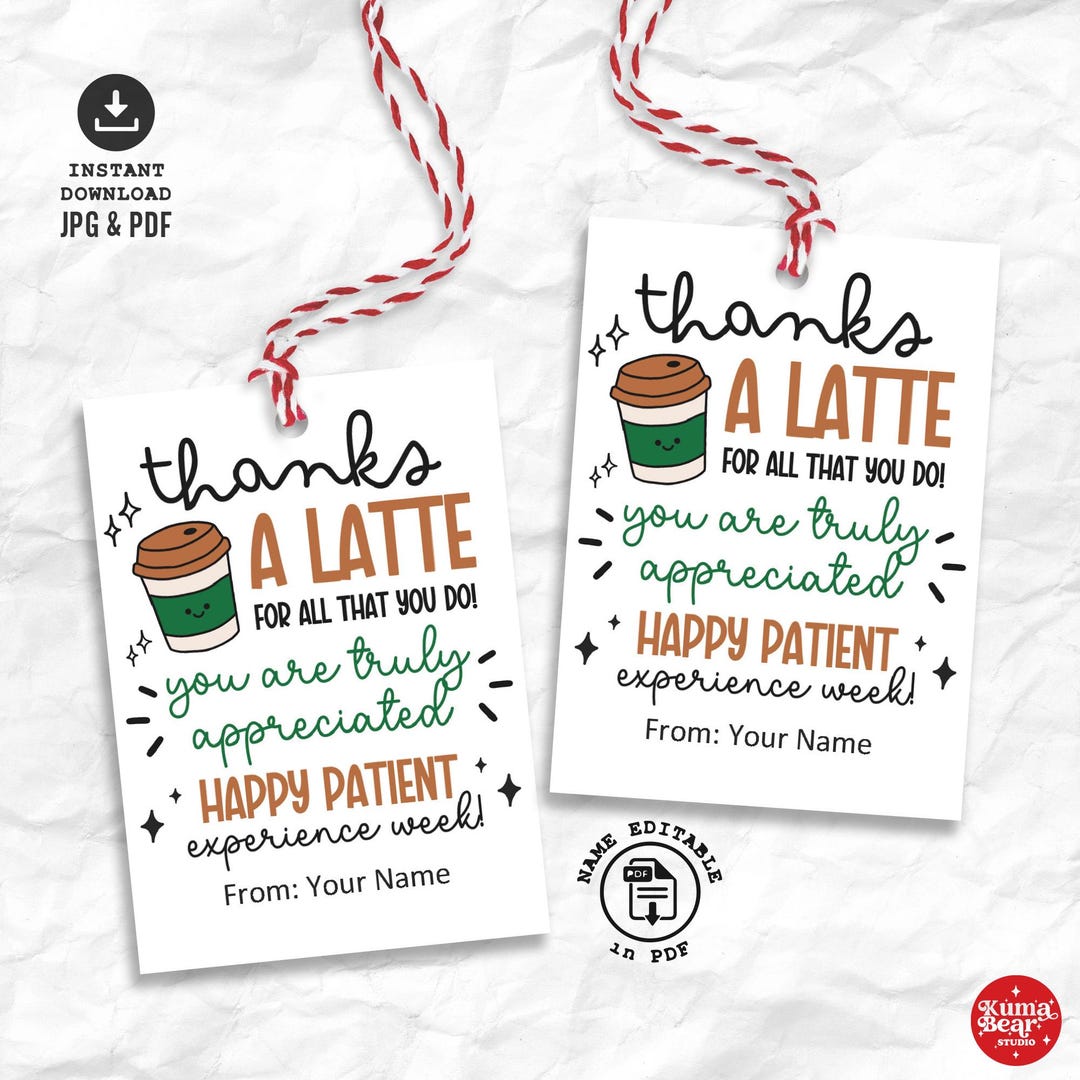 Patient Experience Week Printable Gift Tags, Happy Patient Experience ...