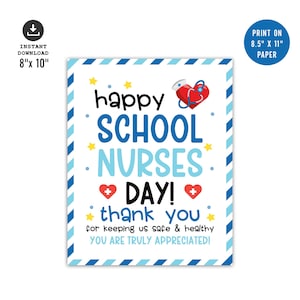 School Nurse Day Sign Printable, School Nurse Appreciation Poster ...