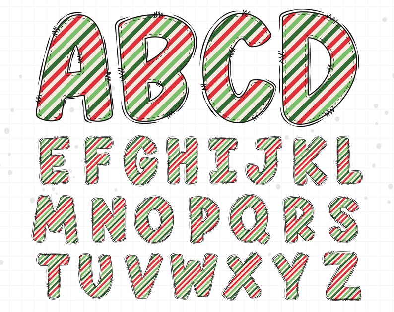 Christmas Alphabet PNG Alphabet Sublimation Alphabet Letters - Etsy