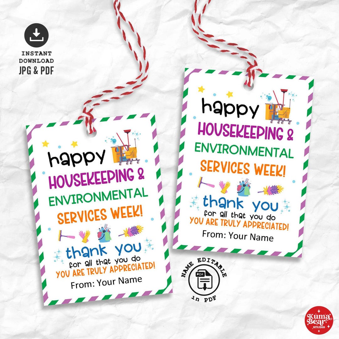 Housekeeping & Environmental Services Week Gift Tags – Staff ...