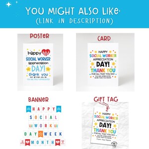 Social Work Week Sign Printable, Social Worker Appreciation Sign ...