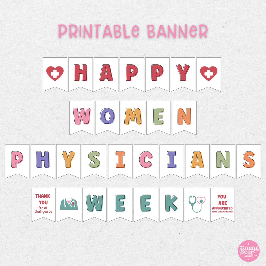 Women Physicians Week Printable Banner, Women Physicians Day Banner ...