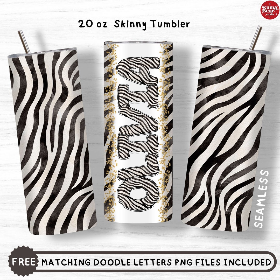 Zebra Print Tumbler Wrap, Personalized Tumbler PNG, Add Your Own Text ...