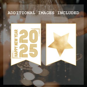 New Year's Banner Printable Holiday Party Banner Garland, Happy New ...