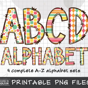 Summer Doodle Hand Drawn Letters Alphabet A Z Set for - Etsy