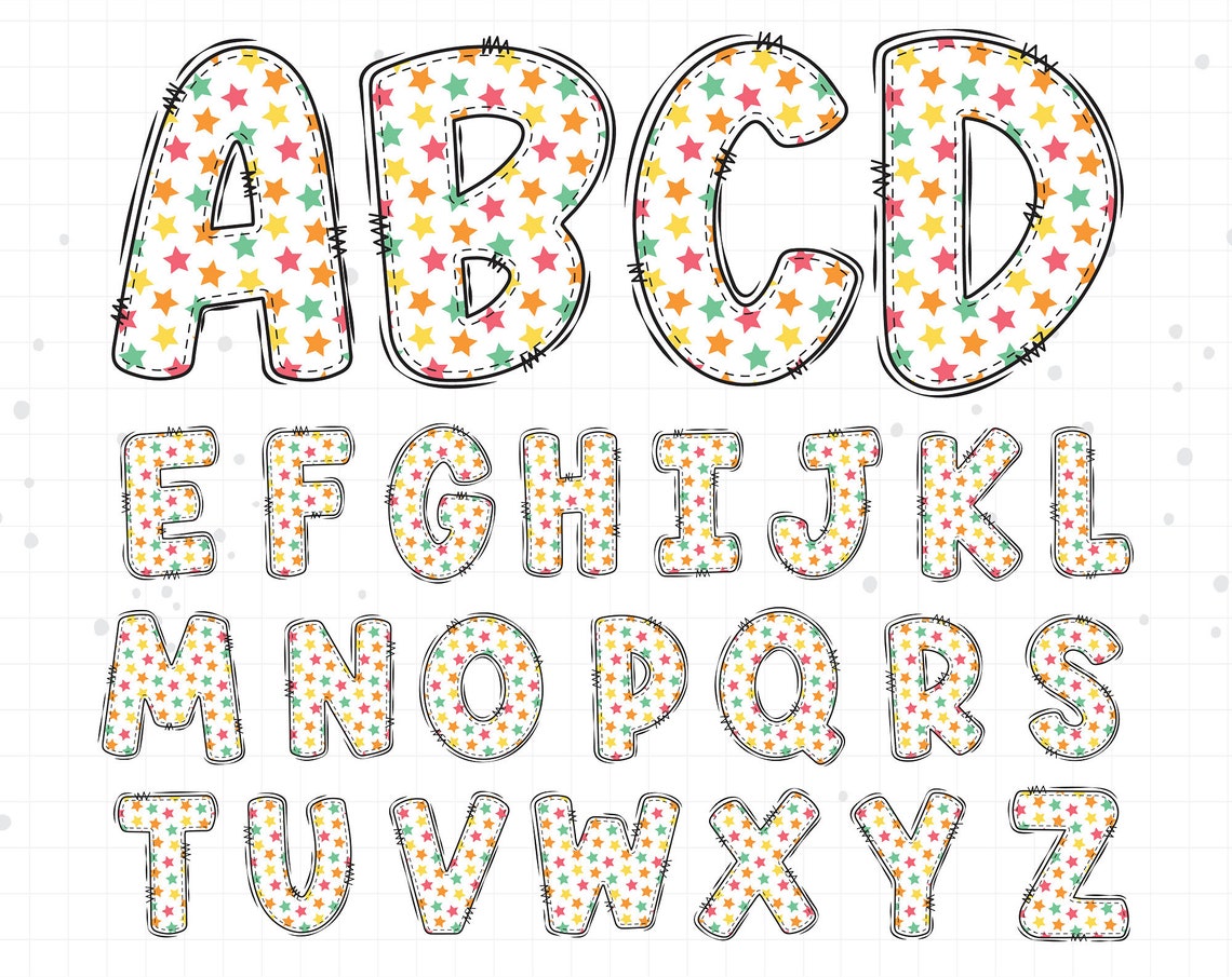 Citrus Alphabet PNG Fun Color Bright Color Alphabet Letters - Etsy
