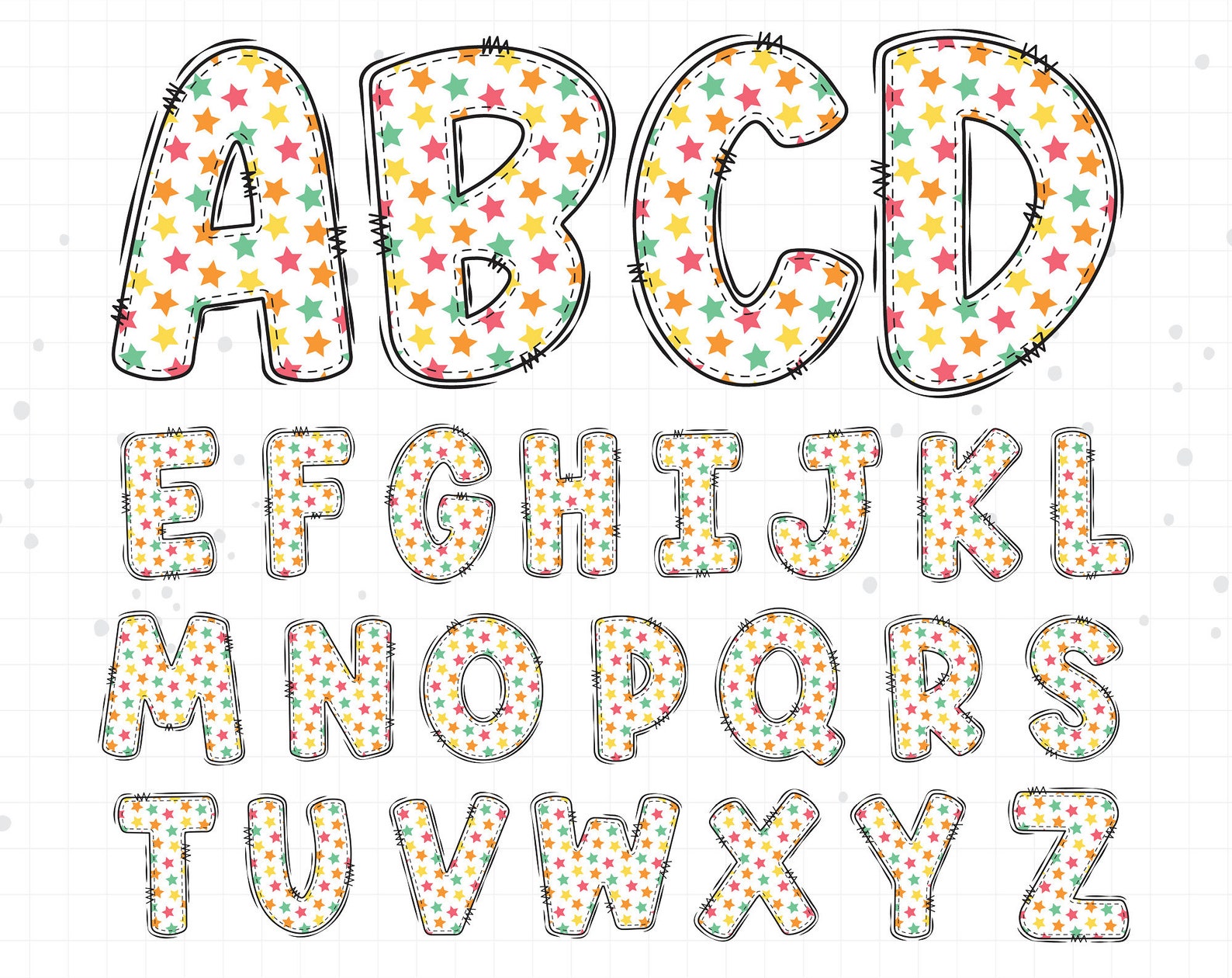 Citrus Alphabet PNG Fun Color Bright Color Alphabet Letters - Etsy