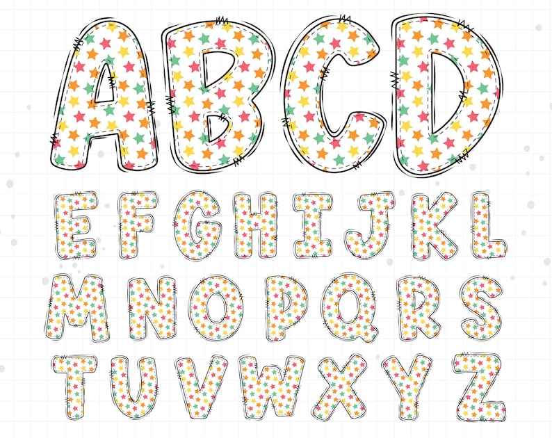 Citrus Alphabet PNG Fun Color Bright Color Alphabet Letters - Etsy