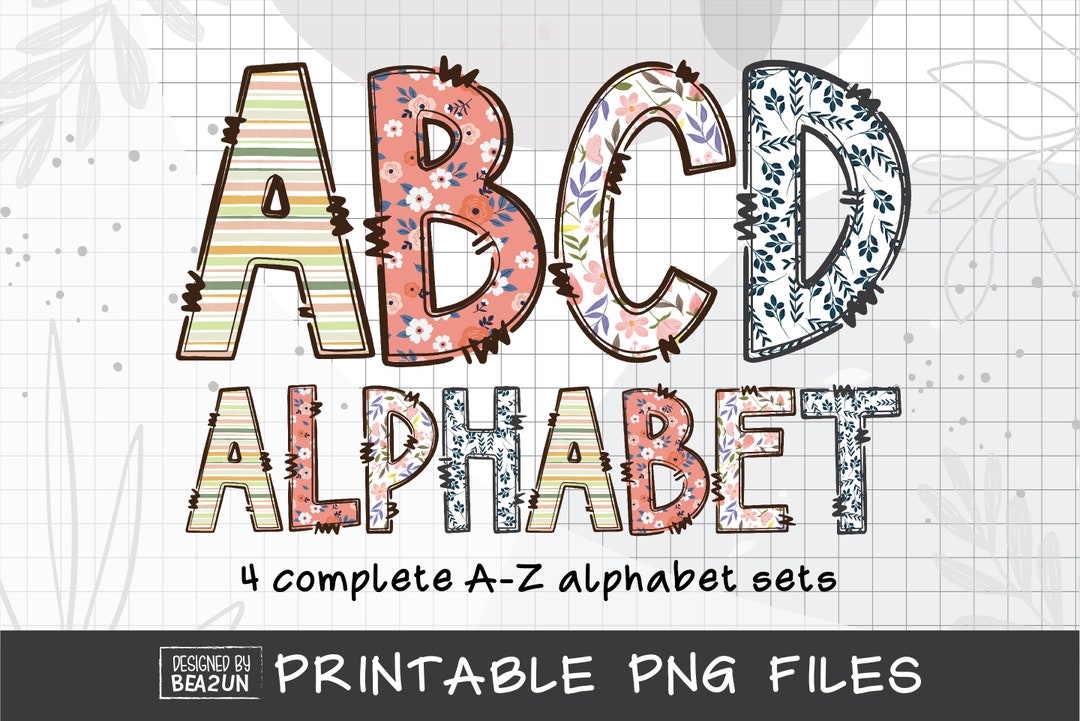 Floral Alphabet Letters PNG Bundle, Flower Alphabet PNG, Alphabet ...