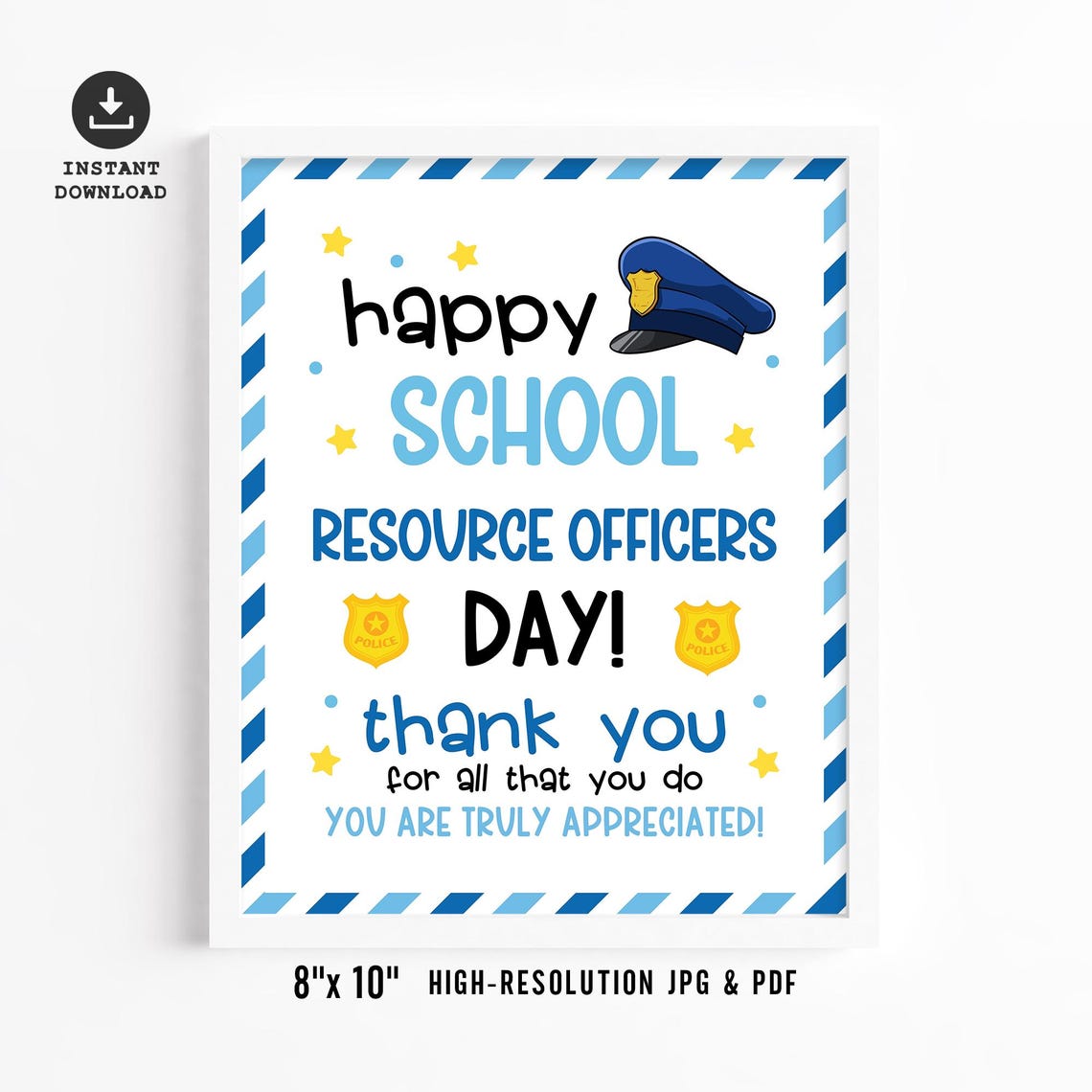School Resource Officers Day Sign Printable SRO Appreciation Decor ...