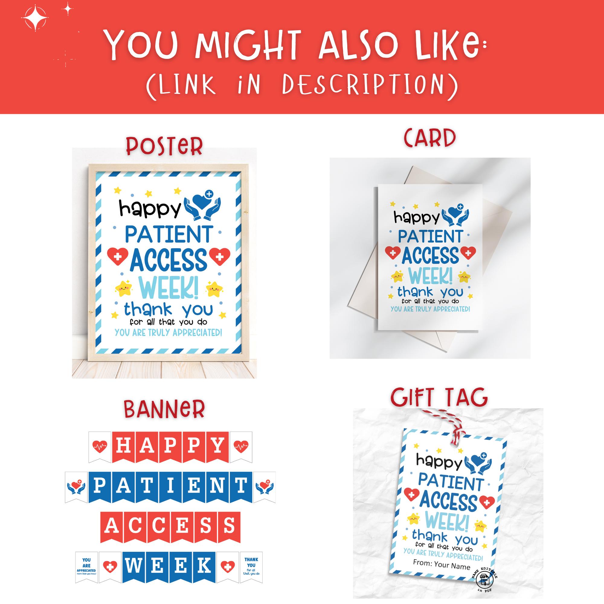 Patient Access Week Tags, Editable Hospital Staff Appreciation Thank ...