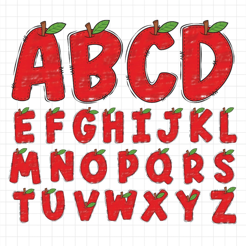 School Doodle Alphabet Bundle School PNG Letters Numbers & - Etsy