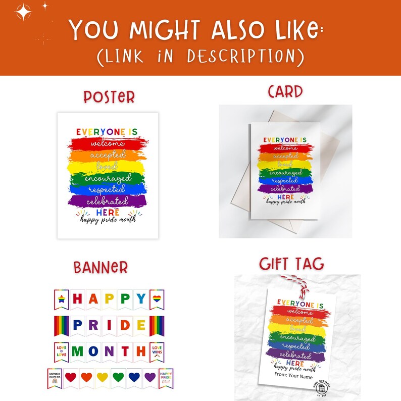 Printable Pride Month Gift Tag: Rainbow Paint Stroke (PDF) - Etsy