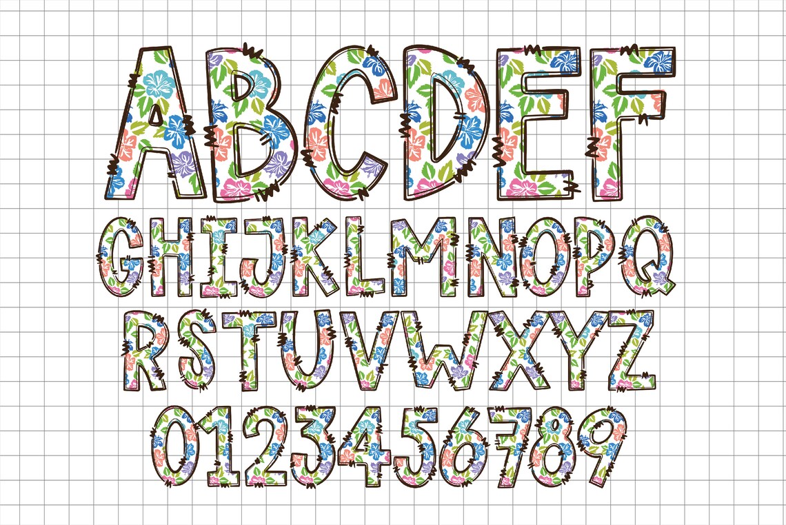Summer Doodle Alphabet Bundle Summer PNG Letters Beach - Etsy