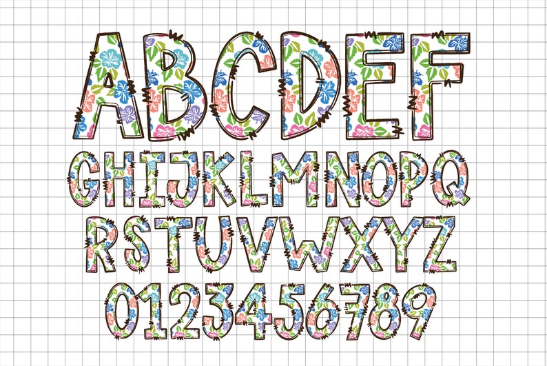 Summer Doodle Alphabet Bundle Summer PNG Letters Beach - Etsy