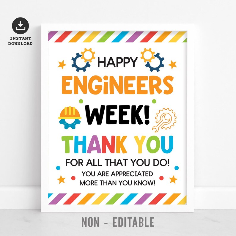 Engineers Week Sign Printable, Engineering Appreciation Poster ...