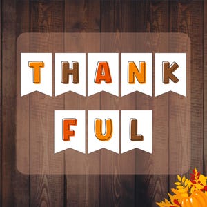 Thankful Banner Digital Thanksgiving Banner, Friendsgiving Party Decor ...