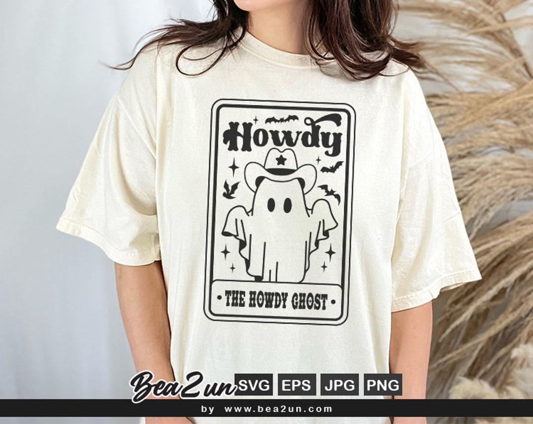 Halloween Ghost Tarot Card, Howdy Ghouls Svg, Retro Halloween Svg ...