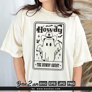 Halloween Ghost Tarot Card, Howdy Ghouls Svg, Retro Halloween Svg ...