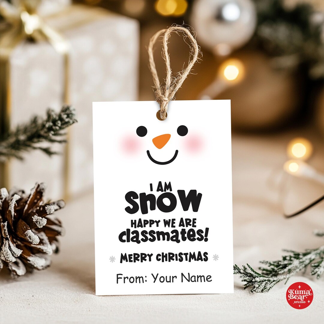Kids Christmas Gift Tags Snowman Classmate Holiday Gift Label Printable ...