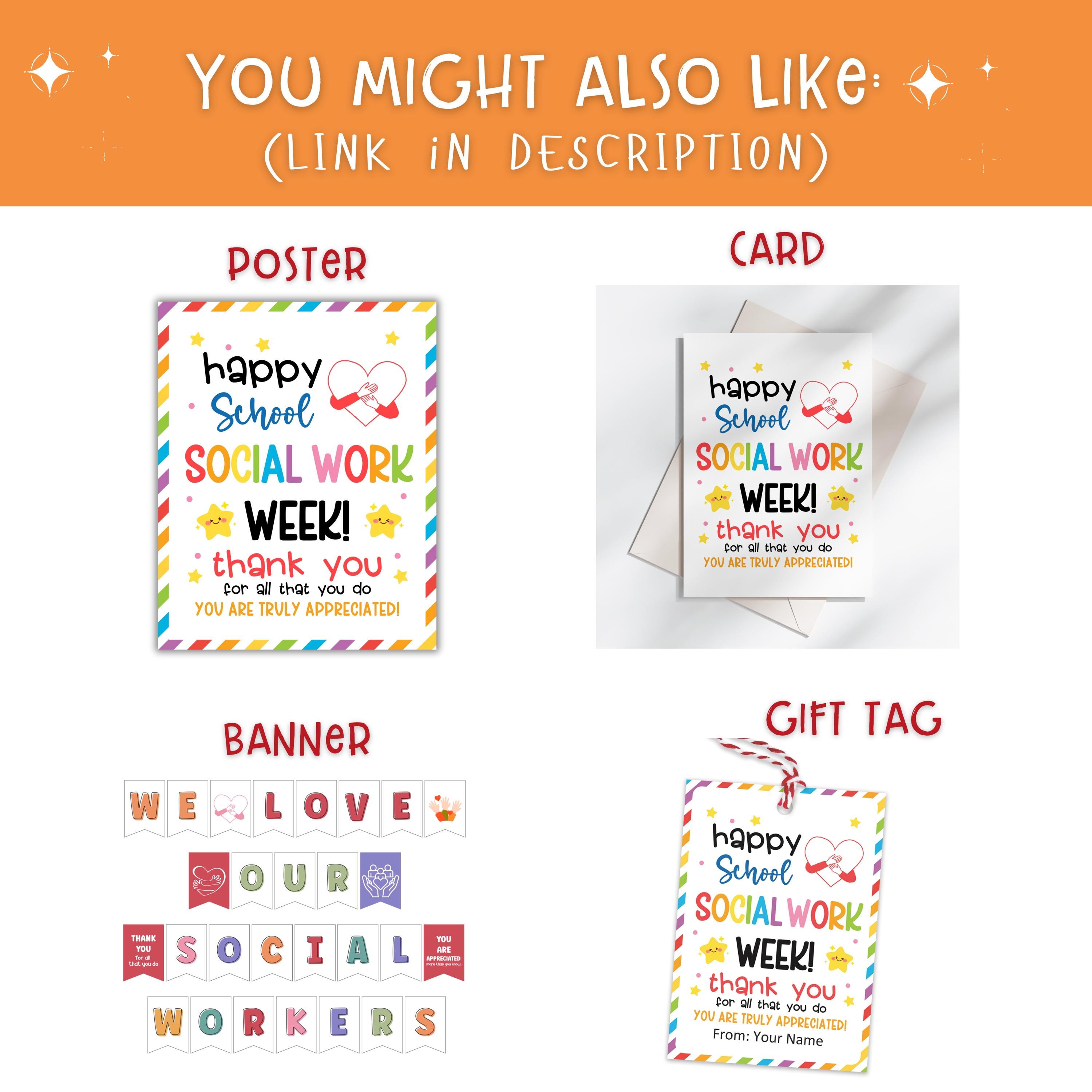 School Social Work Week Sign Printable, Social Worker Appreciation ...