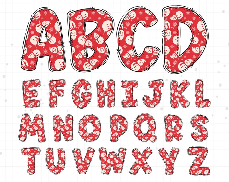 Christmas Alphabet PNG Alphabet Sublimation Alphabet Letters - Etsy