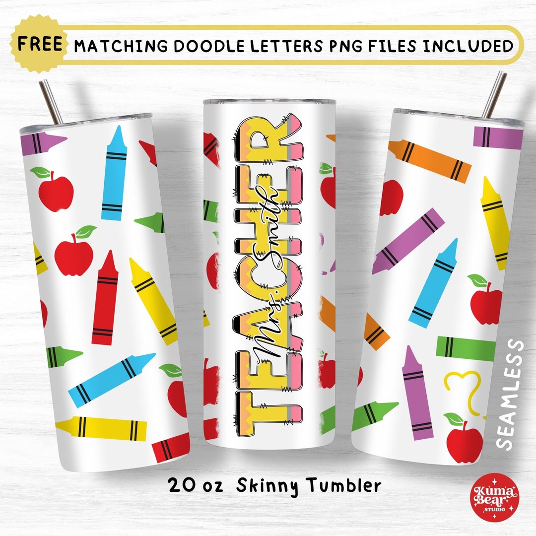 Personalized Teacher Tumbler Gift Custom Name, Teacher Tumbler Wrap PNG ...