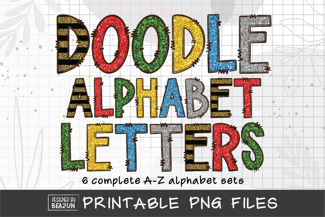 Glitter Alphabet Letters PNG Bundle Glitter Alphabet PNG - Etsy