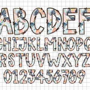 Summer Doodle Hand Drawn Letters, Alphabet A Z Set for Sublimation ...