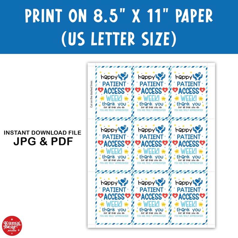Patient Access Week Tags, Editable Hospital Staff Appreciation Thank ...