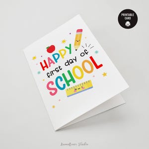 Happy First Day of School Card, Printable Back to School Greeting Card ...