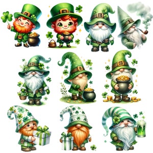 St. Patrick's Day Clipart, Cute Gnome, Leprechaun, Shamrock, Irish Clip ...