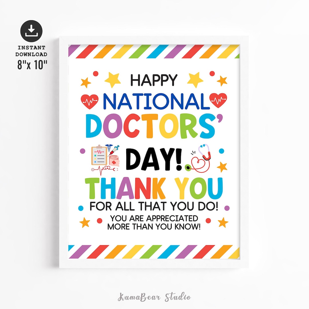 National Doctors' Day Sign Printable, Doctors Day Printable Sign ...
