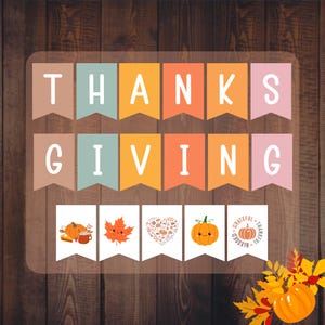 Printable Banner Thanksgiving Decor, Friendsgiving Banner Thankful ...