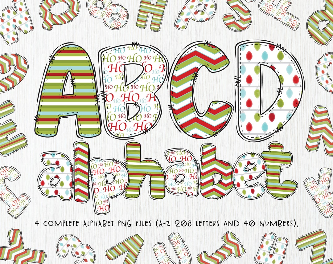 Christmas PNG, Christmas Doodle Letters Clip Art PNG, Christmas ...