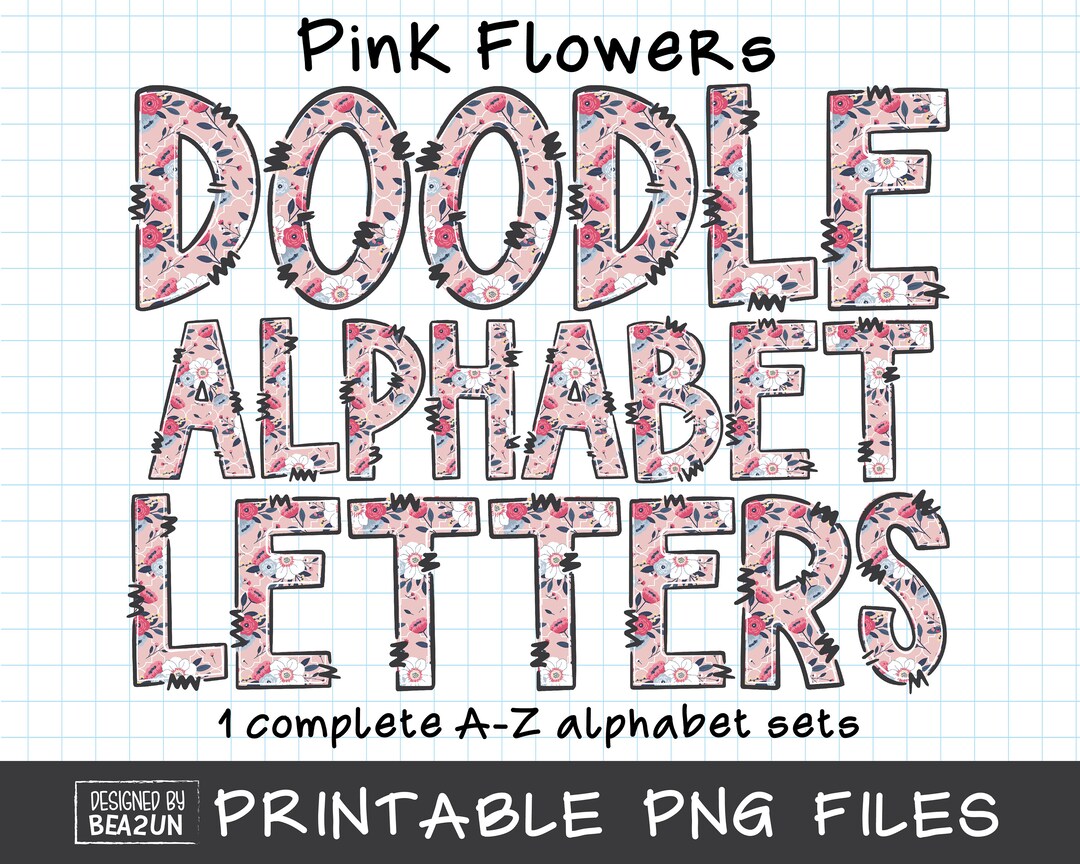 Vintage Flower Alphabet PNG, Flower Alphabet Sublimation, Floral ...