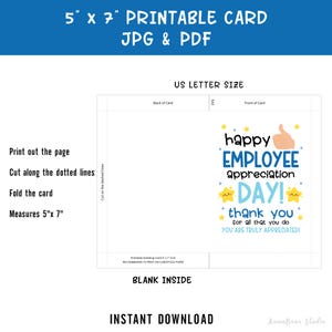 Employee Appreciation Day Printable Card, Employee Appreciation Week ...