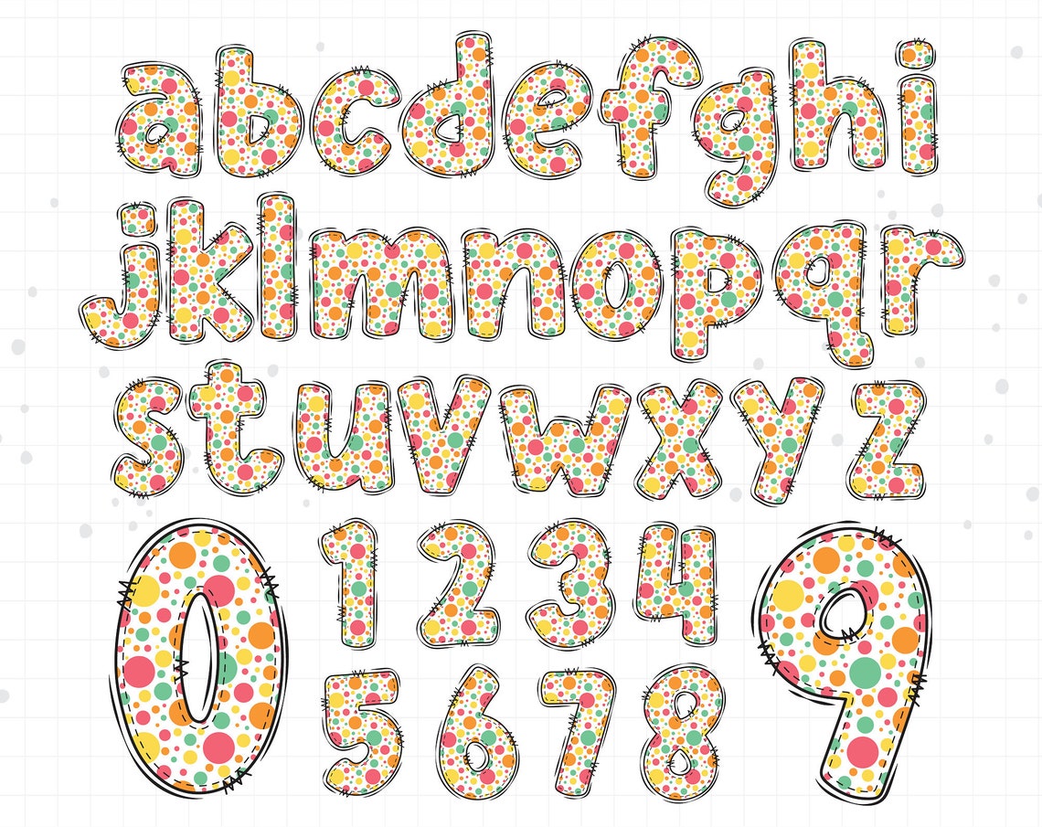 Citrus Alphabet PNG Fun Color Bright Color Alphabet Letters - Etsy